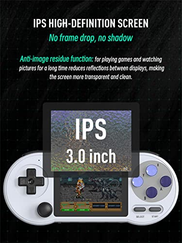 EQUITARE Handheld Game Console, Built in 6000+ Games, 3.0 Inch IPS Screen Retro Handheld Game Console, SF2000 Handheld Console Support 7 Emulators & AV Output, Ideal Gift for Kids Adults