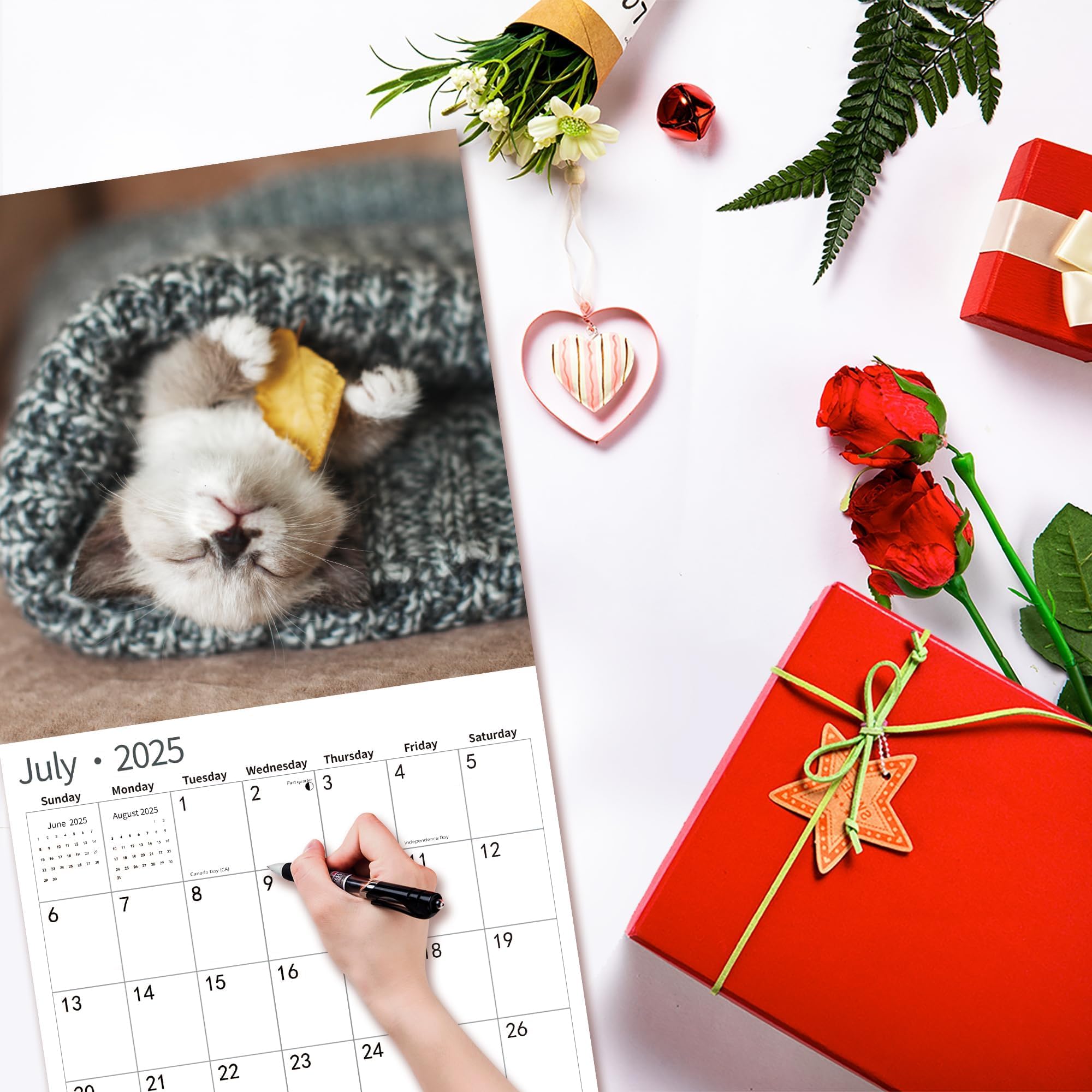 2025 Wall Calendar,Calendar 2025, January 2025 - December 2025, Wall Calendar Baby Kitten, 12" x 24" Opened,Full Page Months Thick & Sturdy Paper for Calendar Organizing & Planning