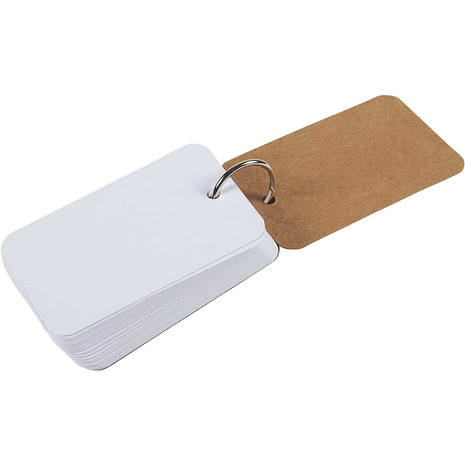 8 Pack Blank Flash Cards with Rings for Study Materials, Note Cards, Memo Scratch Pads, 400 Total Pieces (2 x 3.5 In)