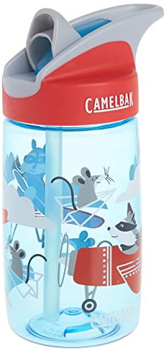 CamelBak Eddy Kids Water Bottle, Airplane Bandits.4 L & eddy Kids Bite Valves, 4-Pack