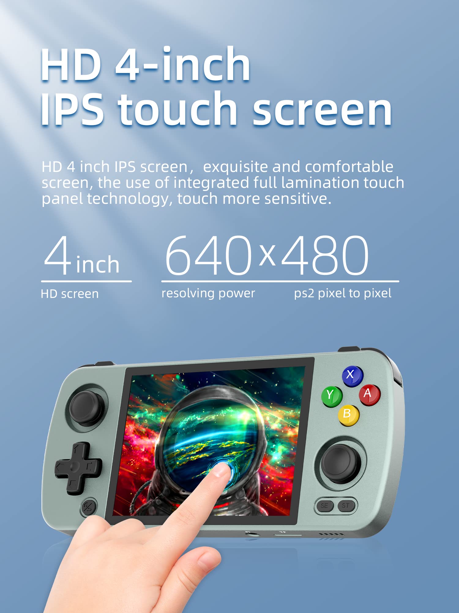 RG405M Retro Game Player Android 12 Handheld Game Console 4’’ IPS Touch Screen Resolution 640*480 Built-in Hall Joystick 128G TF Card with 3170+ Retro Games 64-bit Classic Game Console