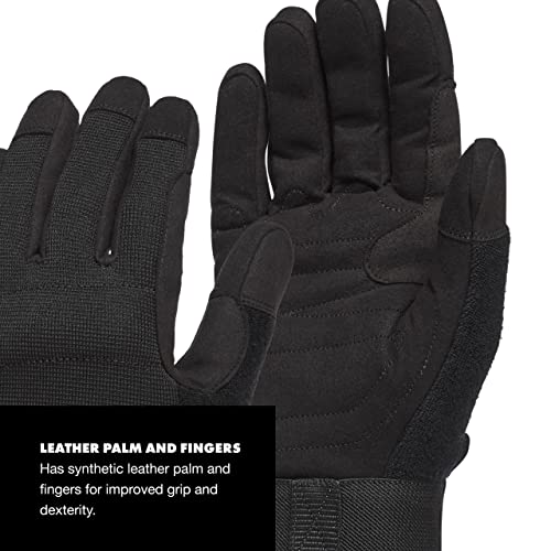 Black Diamond Crag Full-Finger Rock Climbing Gloves for Belaying, Black, Large