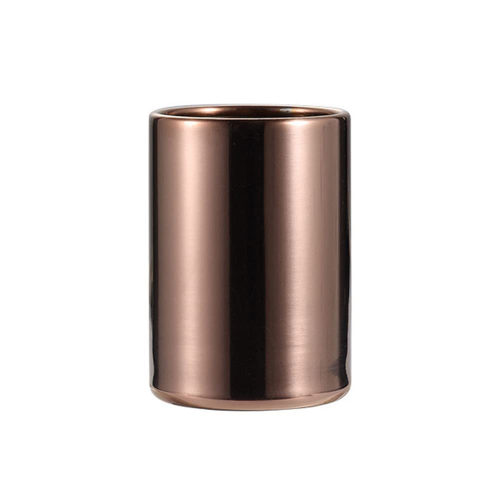 1 Piece Stainless Steel Fruit Fork Holder Cocktail Fork Holder Jar Stainless Steel Kitchen Utensil Holder Food Pick Forks Holder Coffee Spoon Holder Cup, Rose-Gold