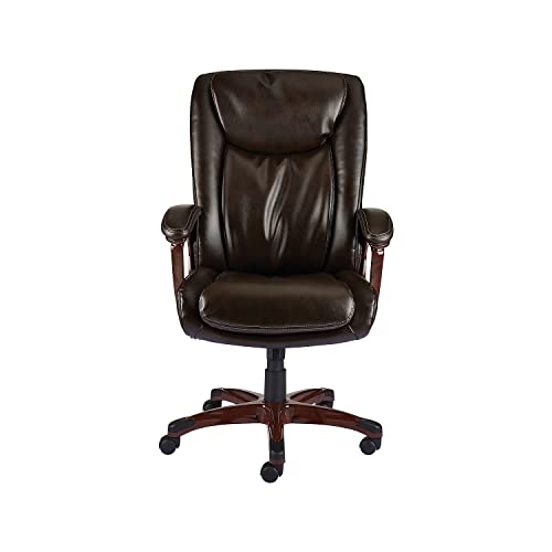 STAPLES 2263720 Westcliffe Bonded Leather Managers Chair Brown