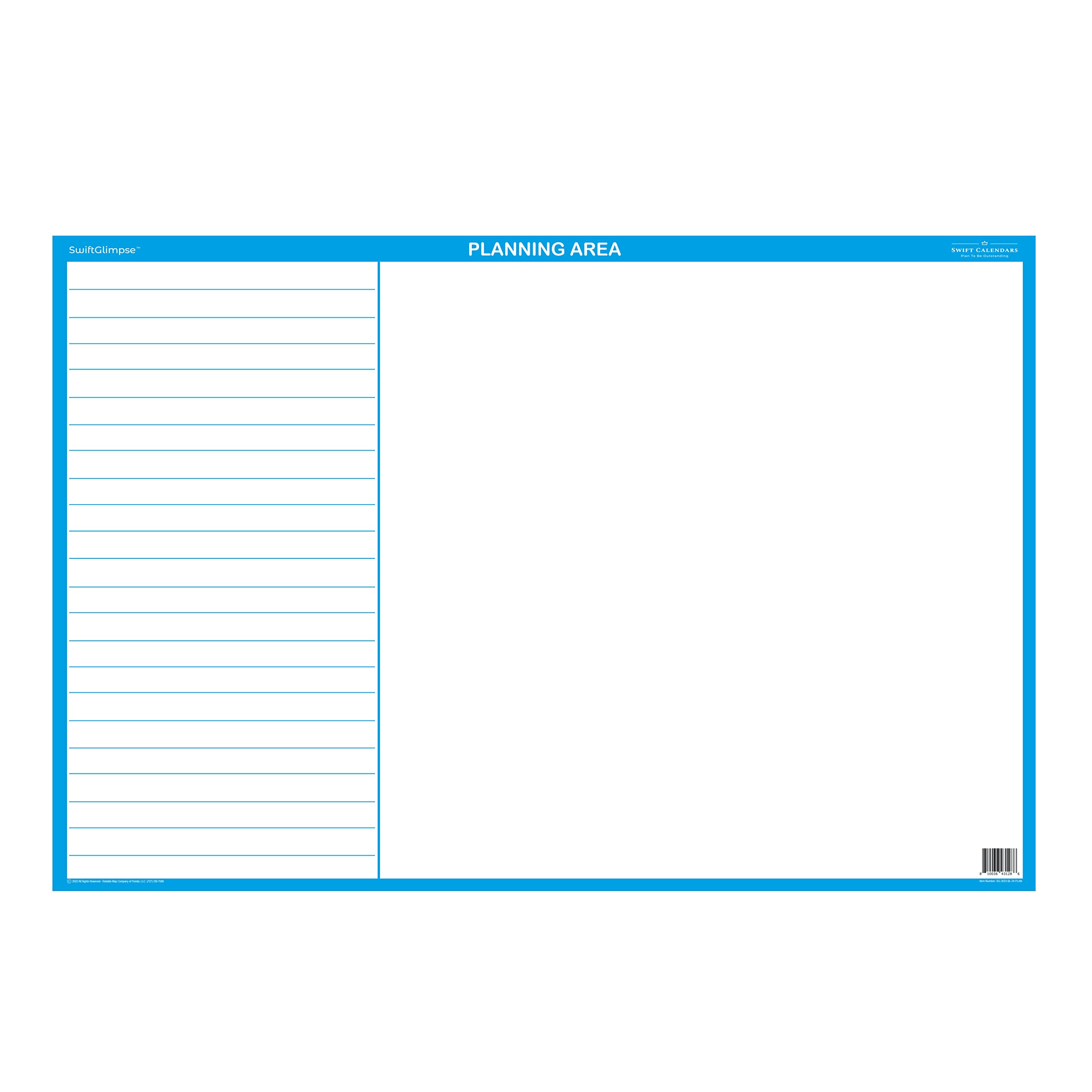 32" x 48" SwiftGlimpse 2024 Wall Calendar Erasable Large XL Wet & Dry Erase Laminated 12 Month Annual Yearly Wall Planner, Horizontal, Navy