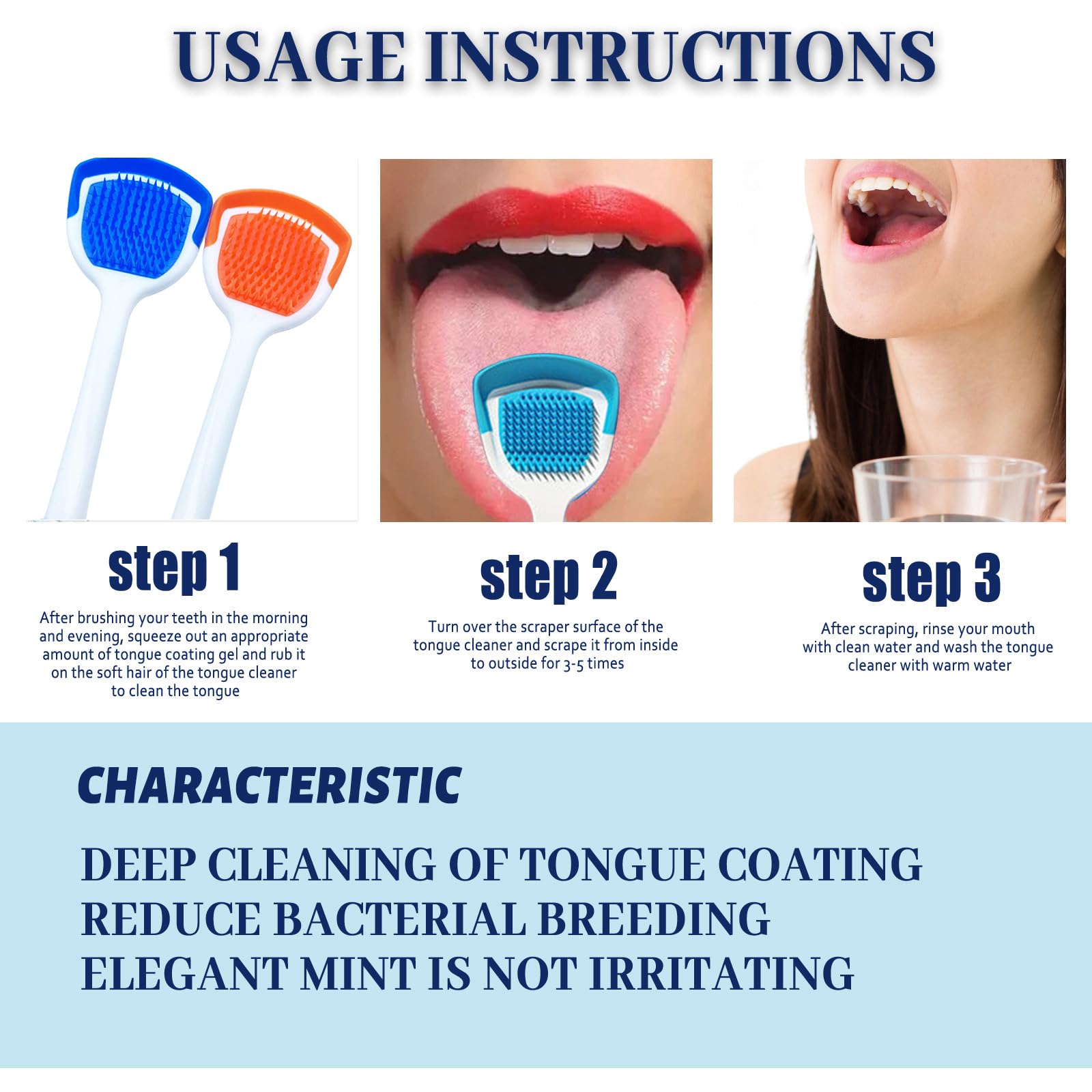 4 Pieces Tongue Scraper, Tongue Cleaner Brush for Adults Tongue Scrubber for Better Breath and Oral Hygiene