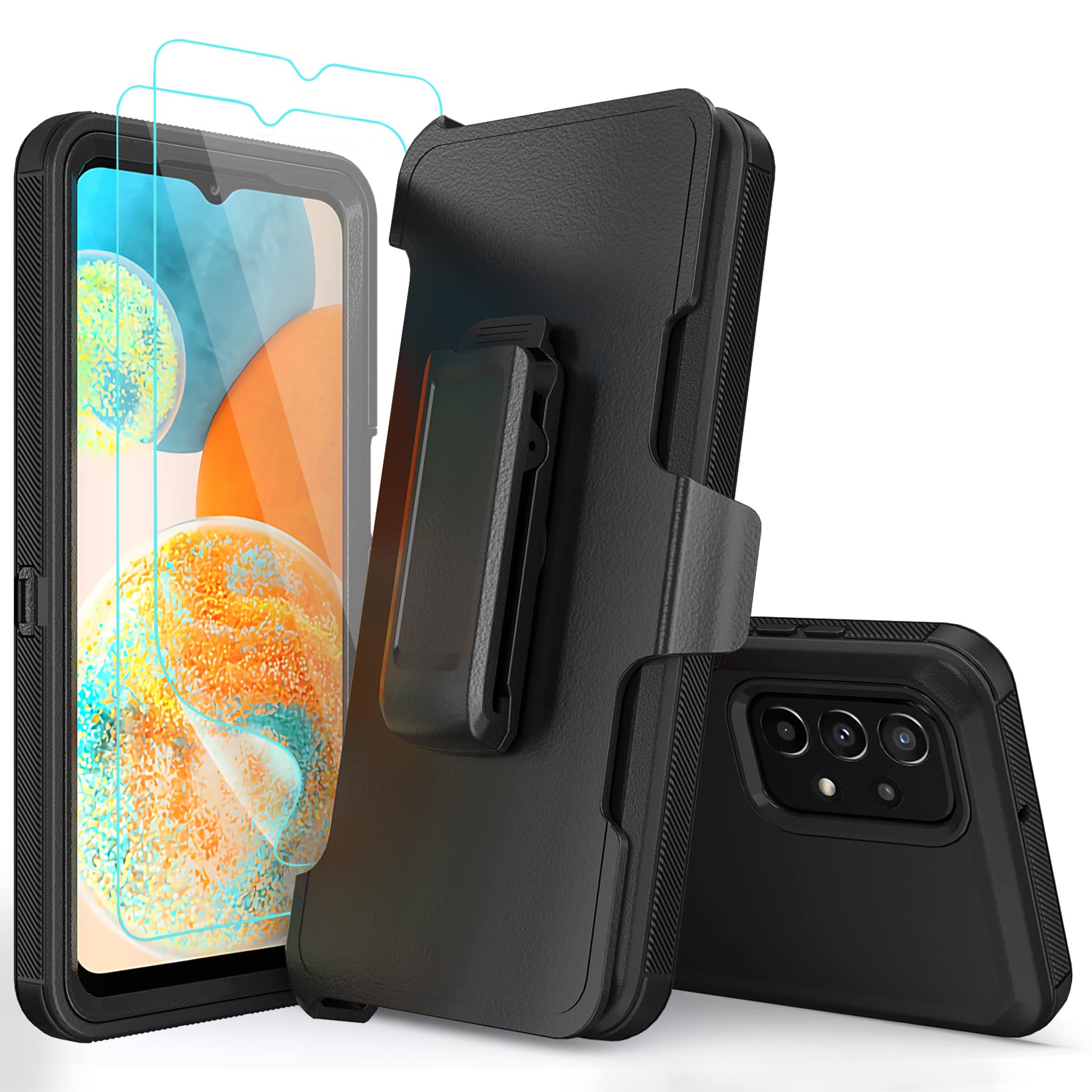 NIUBITY Rugged Phone Case for Samsung Galaxy A23 5G|4G, with Belt Clip Holster & Kickstand Heavy Duty Shockproof Protective Full Body Case Cover for Samsung Galaxy A23 5G 6.6 inch Phone (Black)