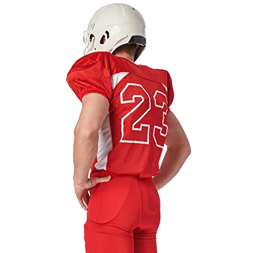 CHAMPRO Boys' Huddle Stretch Polyester Dazzle Youth Football Game Jersey, Forest Green,White, Large