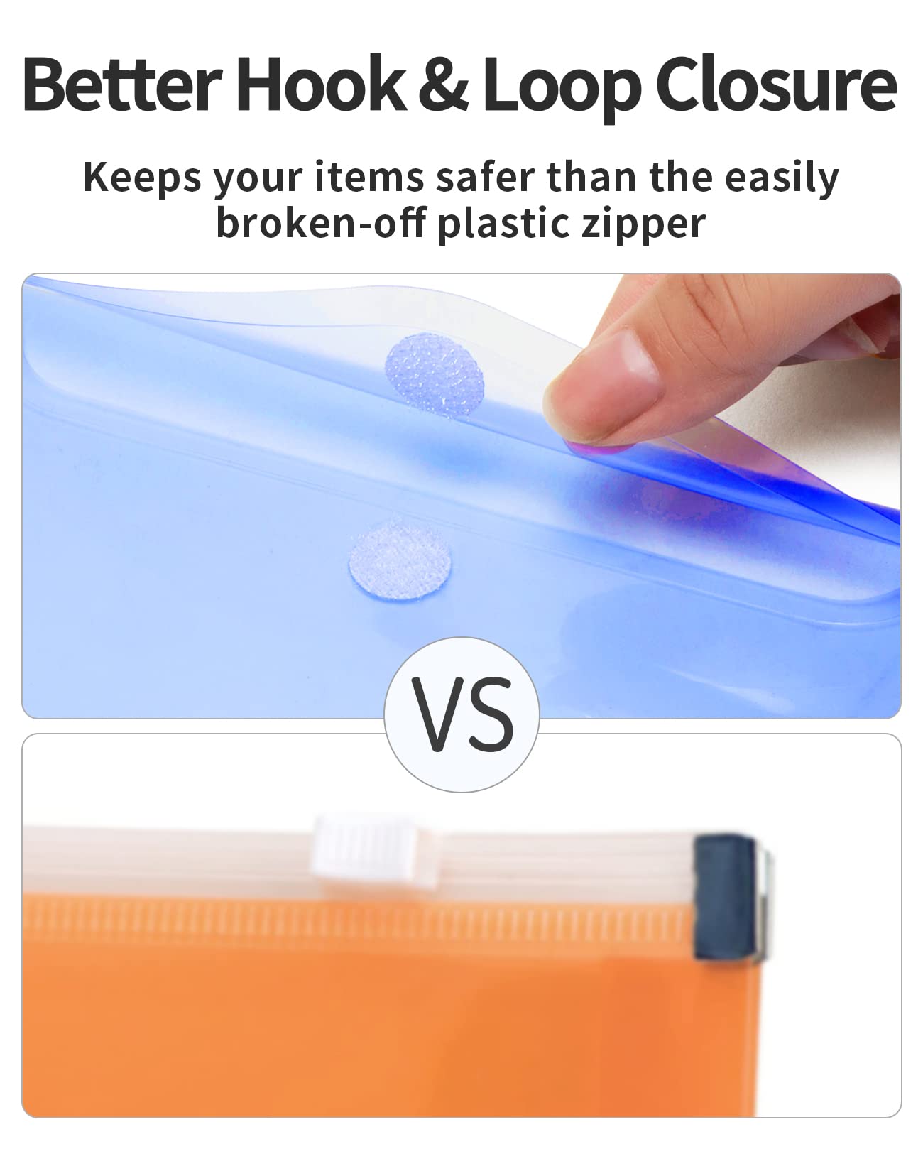 Sooez 24 Pack Plastic Pencil Pouch, Clear Poly Envelopes File Bag Bill Bag Pencil Case with Label Pocket, Plastic Pencil Case Bulk for A6 Size Files School, Office Storage