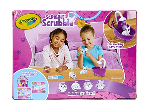 Crayola Scribble Scrubbie Pets Tub Set, Toys for Girls & Boys, Gifts for Kids, Ages 3, 4, 5, 6