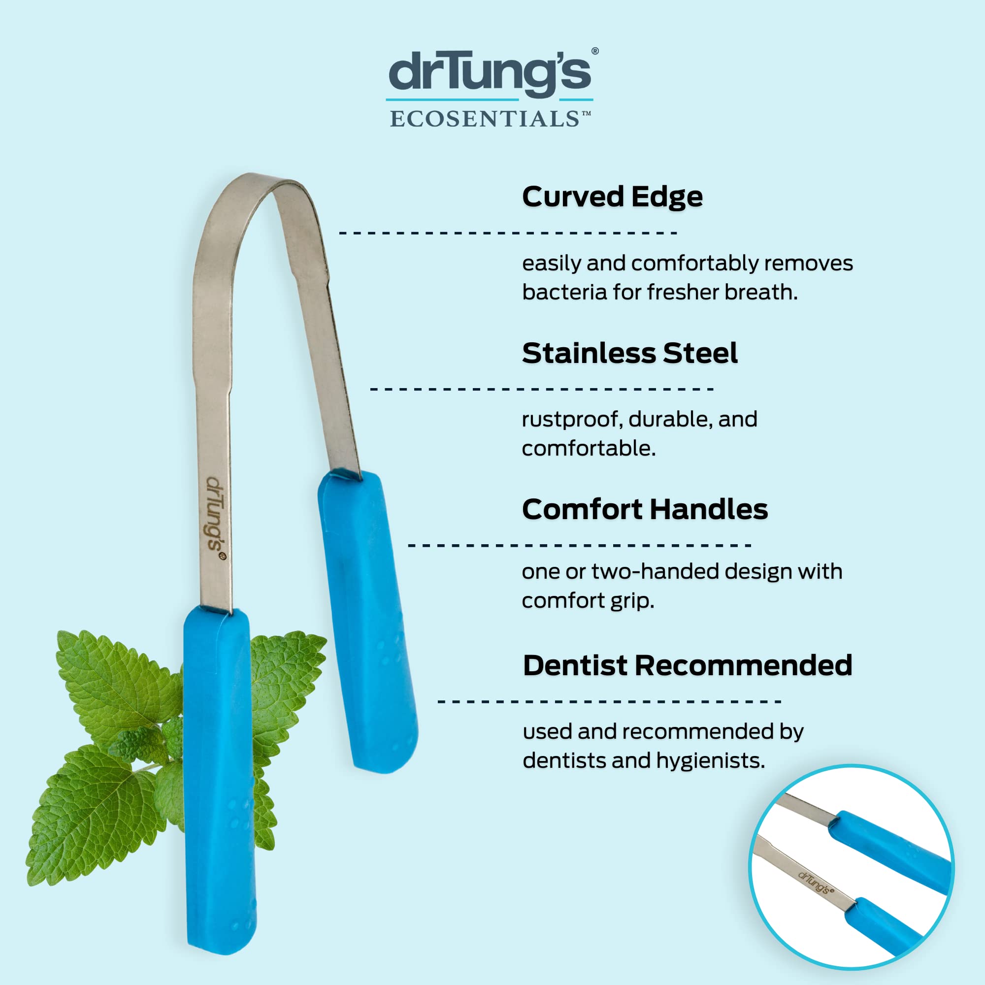 Dr. Tung's Stainless Steel Tongue Cleaner 1 ea (Pack of 4)
