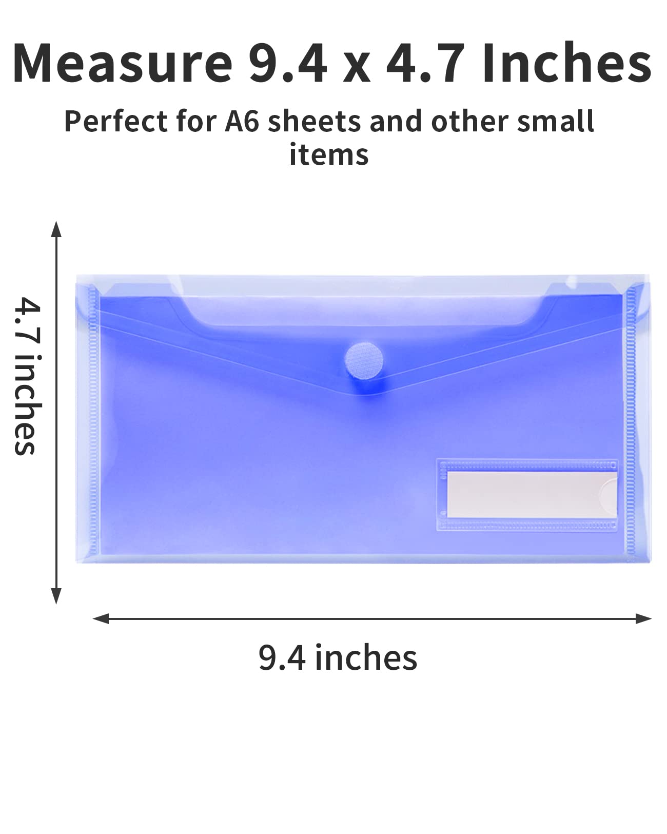 Sooez 24 Pack Plastic Pencil Pouch, Clear Poly Envelopes File Bag Bill Bag Pencil Case with Label Pocket, Plastic Pencil Case Bulk for A6 Size Files School, Office Storage