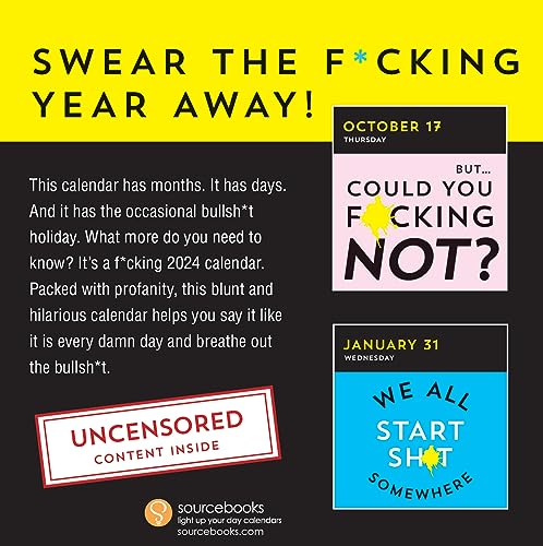 A F*cking 2024 Boxed Calendar: A Daily Dose of Zero F*cks (Funny Daily Desk Calendar, White Elephant Gag Gift for Adults)
