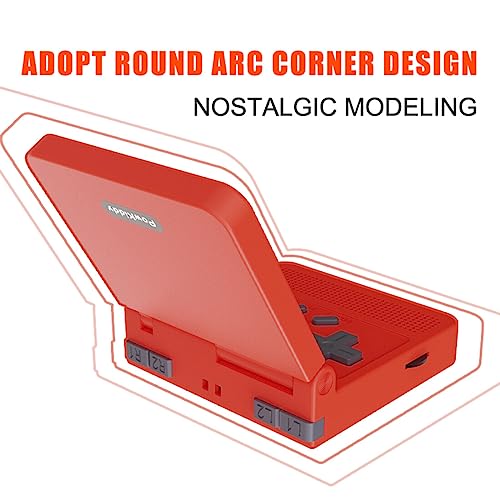 Powkiddy V90 Mini Foldable Handheld Retro Game Console 64G with 6000 Games, 3.0-inch IPS Screen Portable Arcade Rechargeable Games Emulators for Kids and Adults (Red)