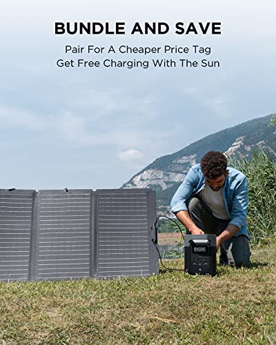 EF ECOFLOW Solar Generator DELTA 1260Wh with 160W Solar Panel, 6 X 1800W (3300W Surge) AC Outlets, Portable Power Station for Outdoors Camping RV High-Power Appliances Emergency