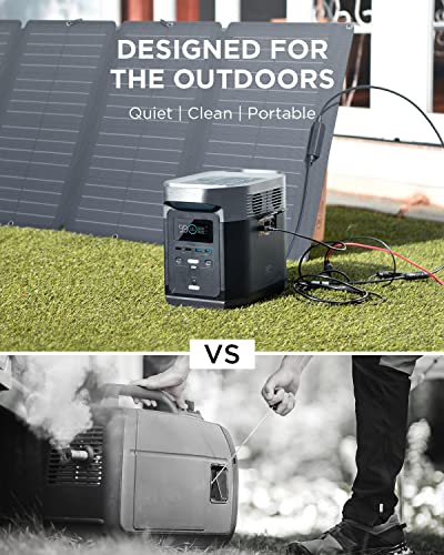 EF ECOFLOW Solar Generator DELTA 1260Wh with 160W Solar Panel, 6 X 1800W (3300W Surge) AC Outlets, Portable Power Station for Outdoors Camping RV High-Power Appliances Emergency