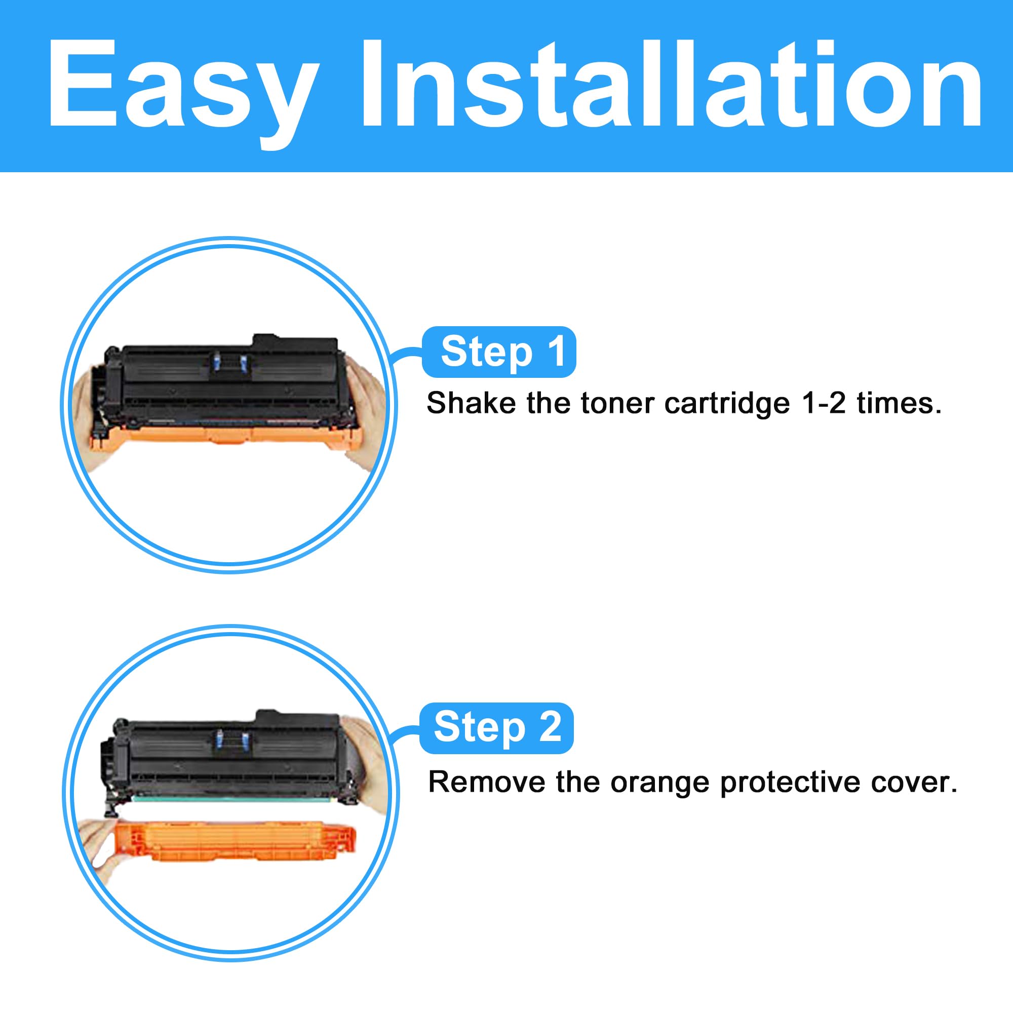 LCL Remanufactured Toner Cartridge Replacement for HP 647A 648A CE260A CE261A CE262A CE263A CP4000 CP4500 CP4025 CP4025dn CP4025n CP4525 CP4525dn (4-Pack Black Cyan Magenta Yellow)