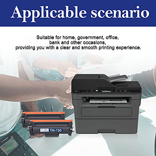 HeBei [2 Pack,Black] TN-730 Compatible Toner Cartridge Replacement for Brother DCP-L2550DW MFC-L2710DW L2750DW L2750DWXL HL-L2350DW L2370DW/DWXL L2395DW L2390DW Printer, AR-TN730-2PK