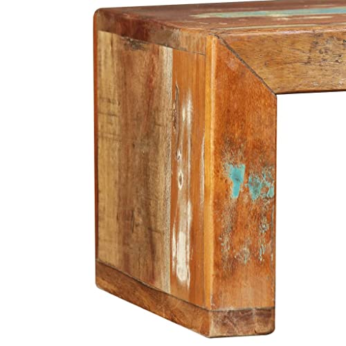 vidaXL Solid Wood TV Stand Adjustable Rustic Shelf Unit Riser Console Table