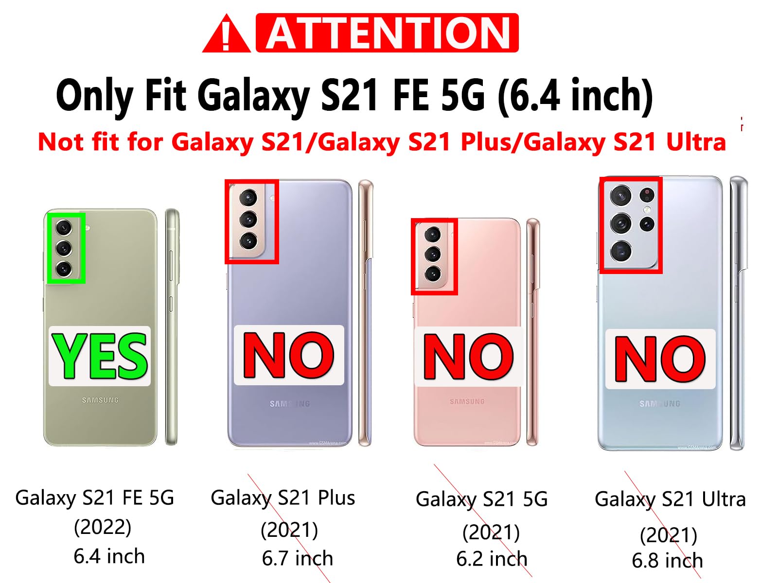 for Galaxy S21 FE 5G Case,Samsung S21 FE Case,with Screen Protector [Military Grade Drop Tested] Heavy-Duty Tough Rugged Shockproof Protective Case for Samsung Galaxy S21 FE 5G, Black