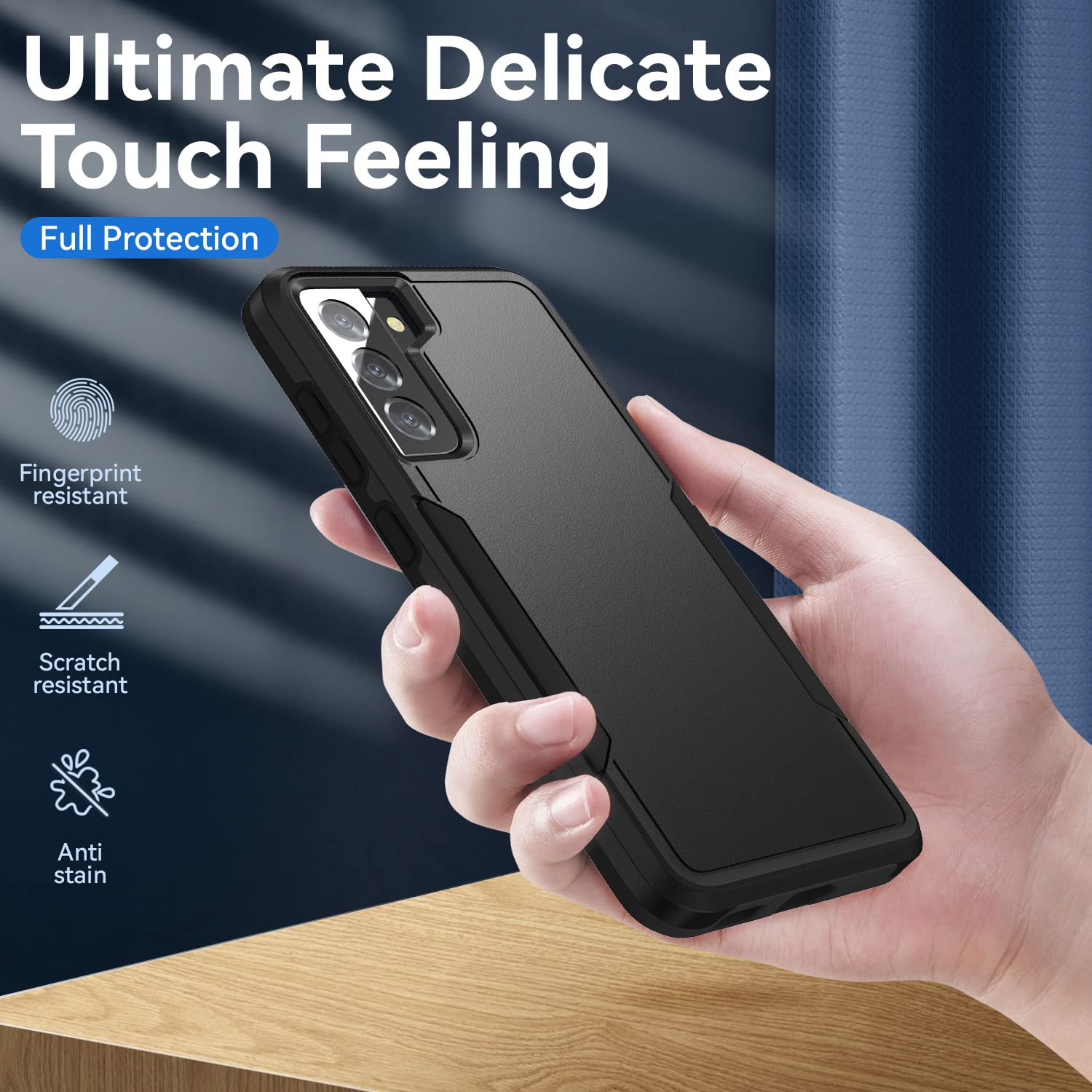 for Galaxy S21 FE 5G Case,Samsung S21 FE Case,with Screen Protector [Military Grade Drop Tested] Heavy-Duty Tough Rugged Shockproof Protective Case for Samsung Galaxy S21 FE 5G, Black