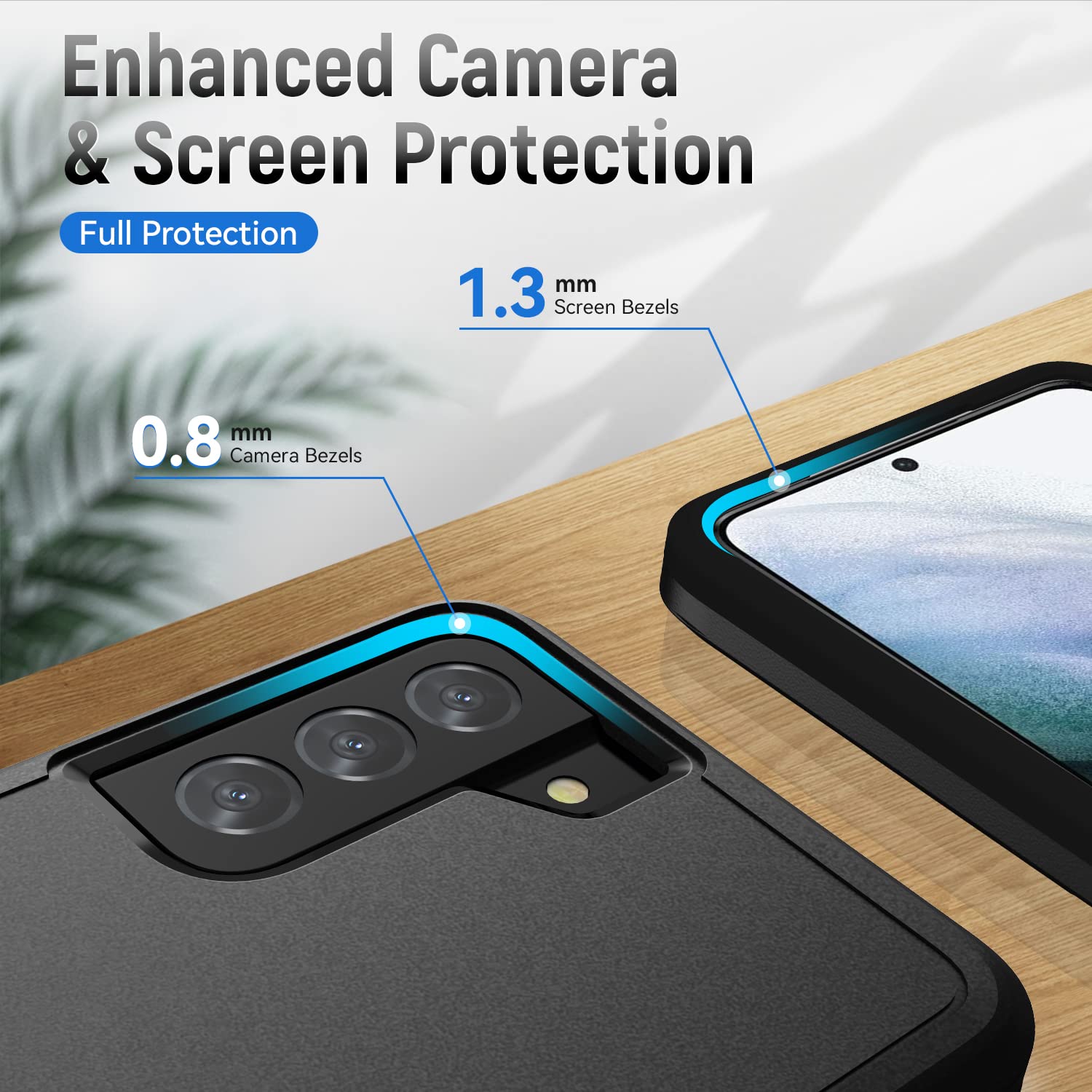 for Galaxy S21 FE 5G Case,Samsung S21 FE Case,with Screen Protector [Military Grade Drop Tested] Heavy-Duty Tough Rugged Shockproof Protective Case for Samsung Galaxy S21 FE 5G, Black