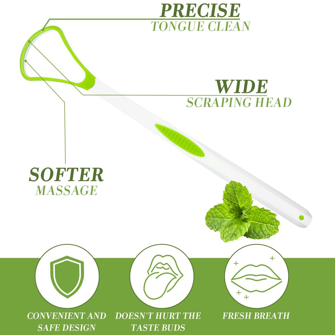 Bosose Tongue Scraper Cleaner for Adults Kids, BPA Free Tongue Scrapers, Healthy Oral Hygiene Brushes, Help Fight Bad Breath (4 PACK)