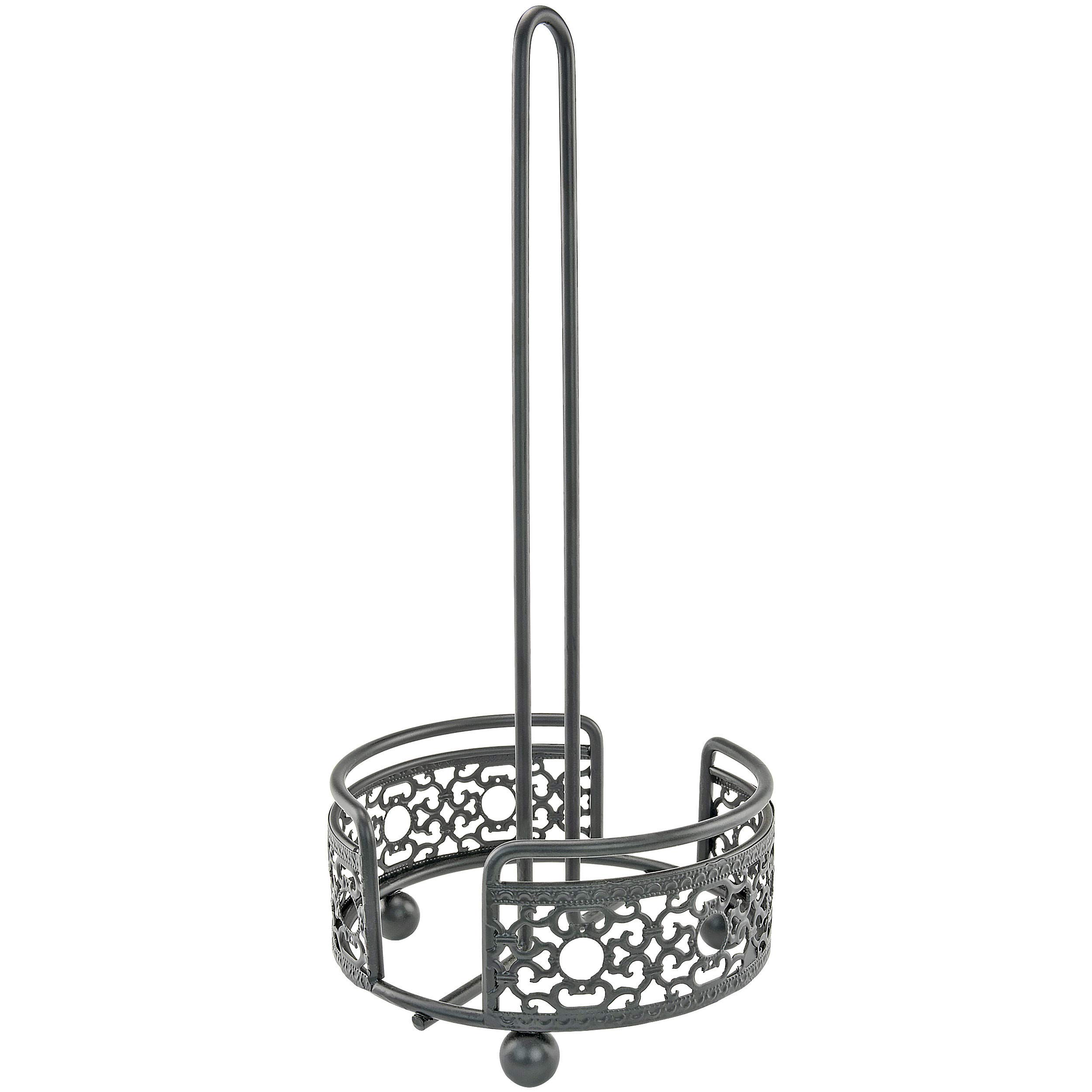 Southern Homewares Countertop Paper Towel Holder or Dispenser Patterned Metal Black Rustic Victorian like Wrought Iron