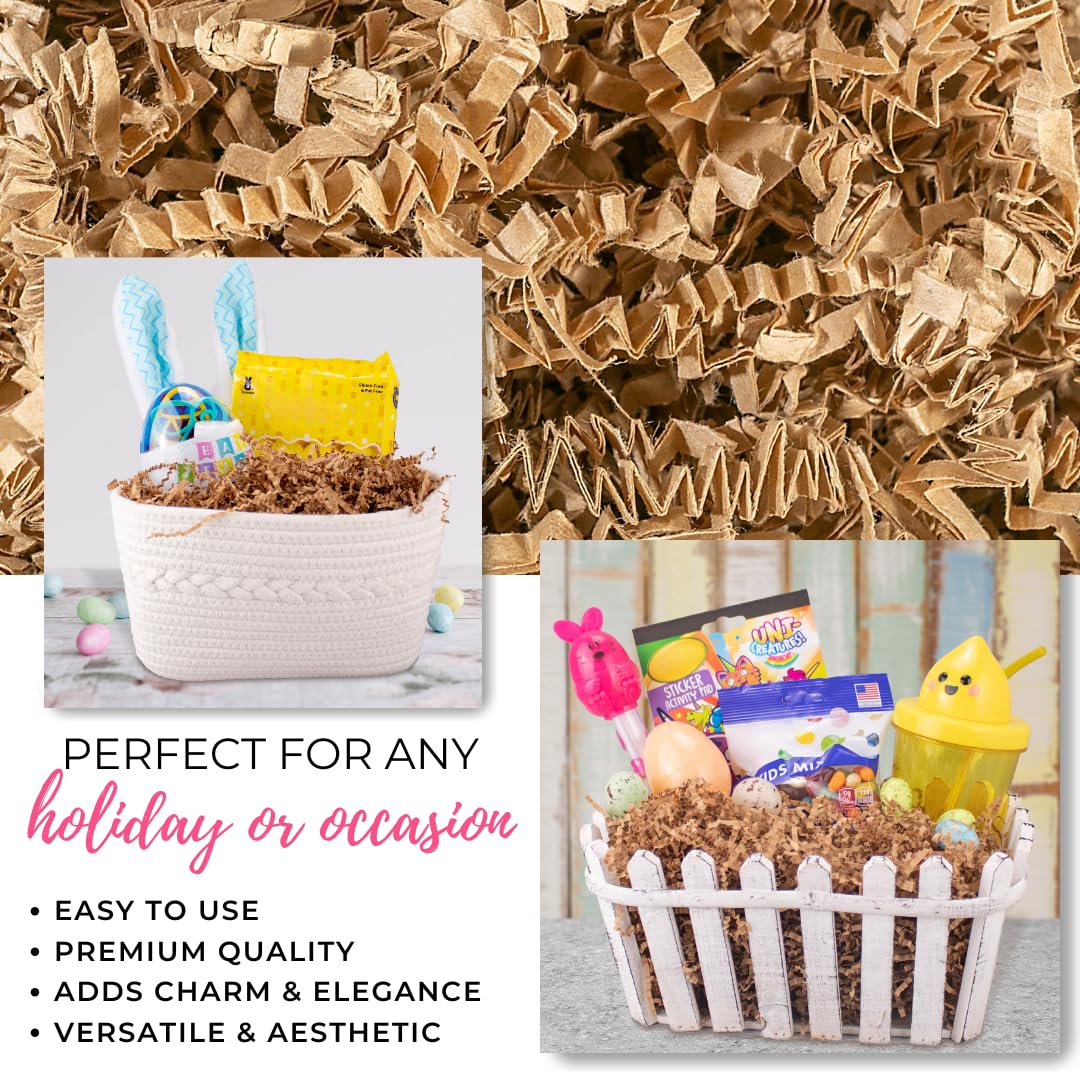 MagicWater Supply Crinkle Cut Paper Shred Filler (4 oz) for Gift Wrapping & Basket Filling - Kraft