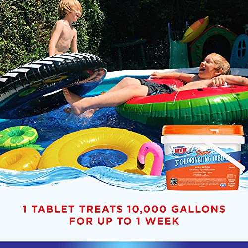HTH 42043 Super 3" Chlorinating Tablets Swimming Pool Chlorine, 8 lbs