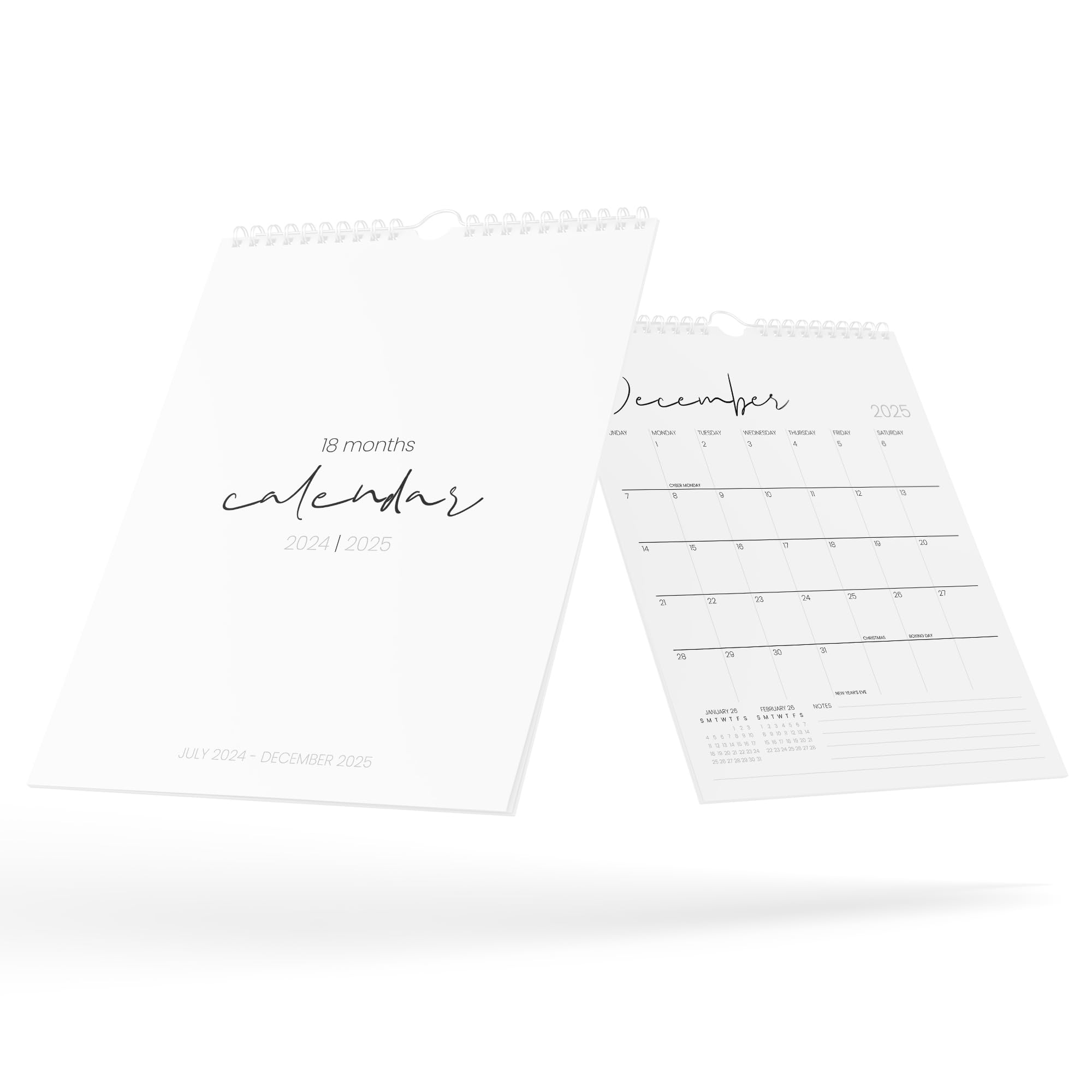 Karto Wall Calendar 2024-2025 - Vertical 8.5x11 inch Runs Until December 2025 - Boost Your Productivity and Easy Planning with the Aesthetic Monthly Calendar - Cursive