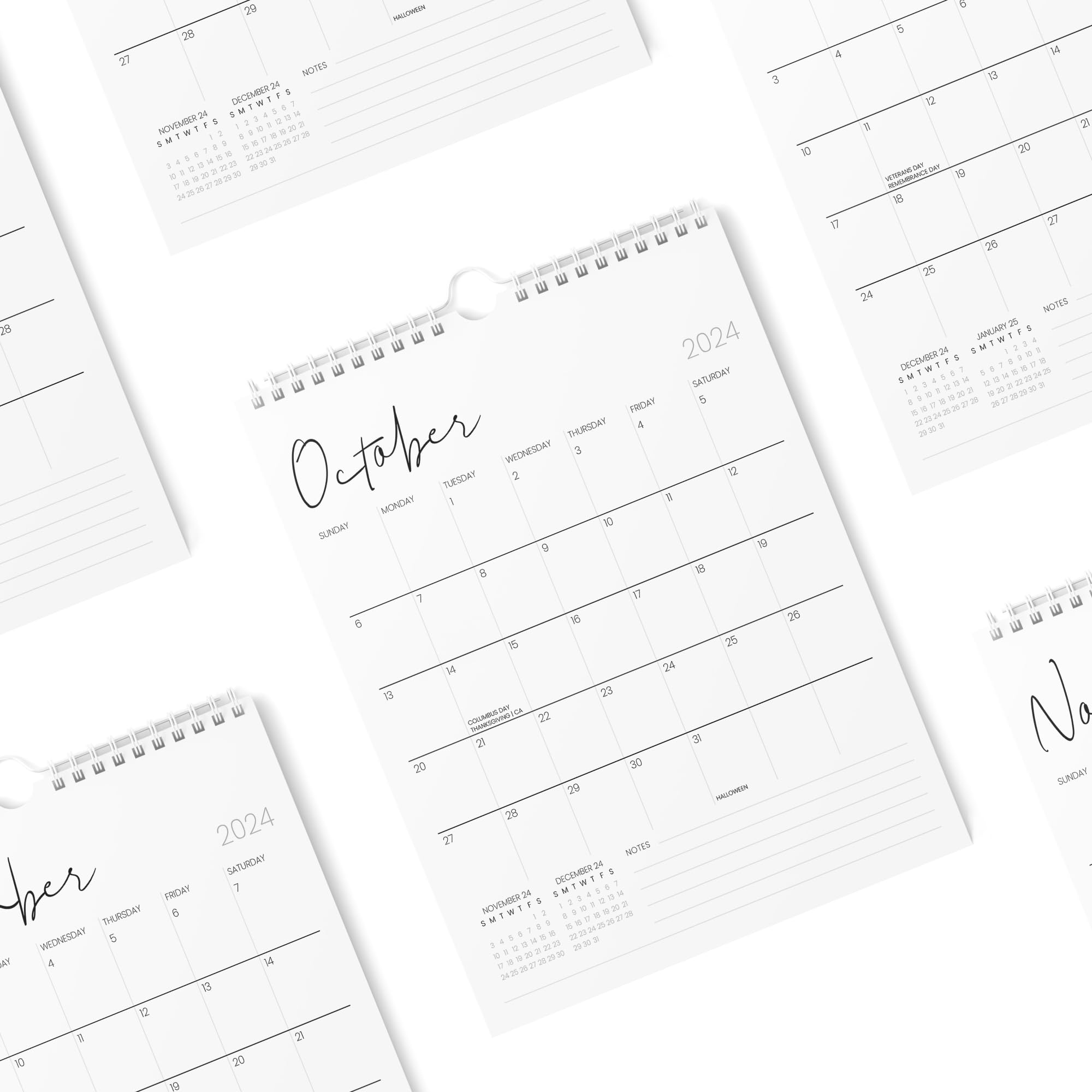 Karto Wall Calendar 2024-2025 - Vertical 8.5x11 inch Runs Until December 2025 - Boost Your Productivity and Easy Planning with the Aesthetic Monthly Calendar - Cursive