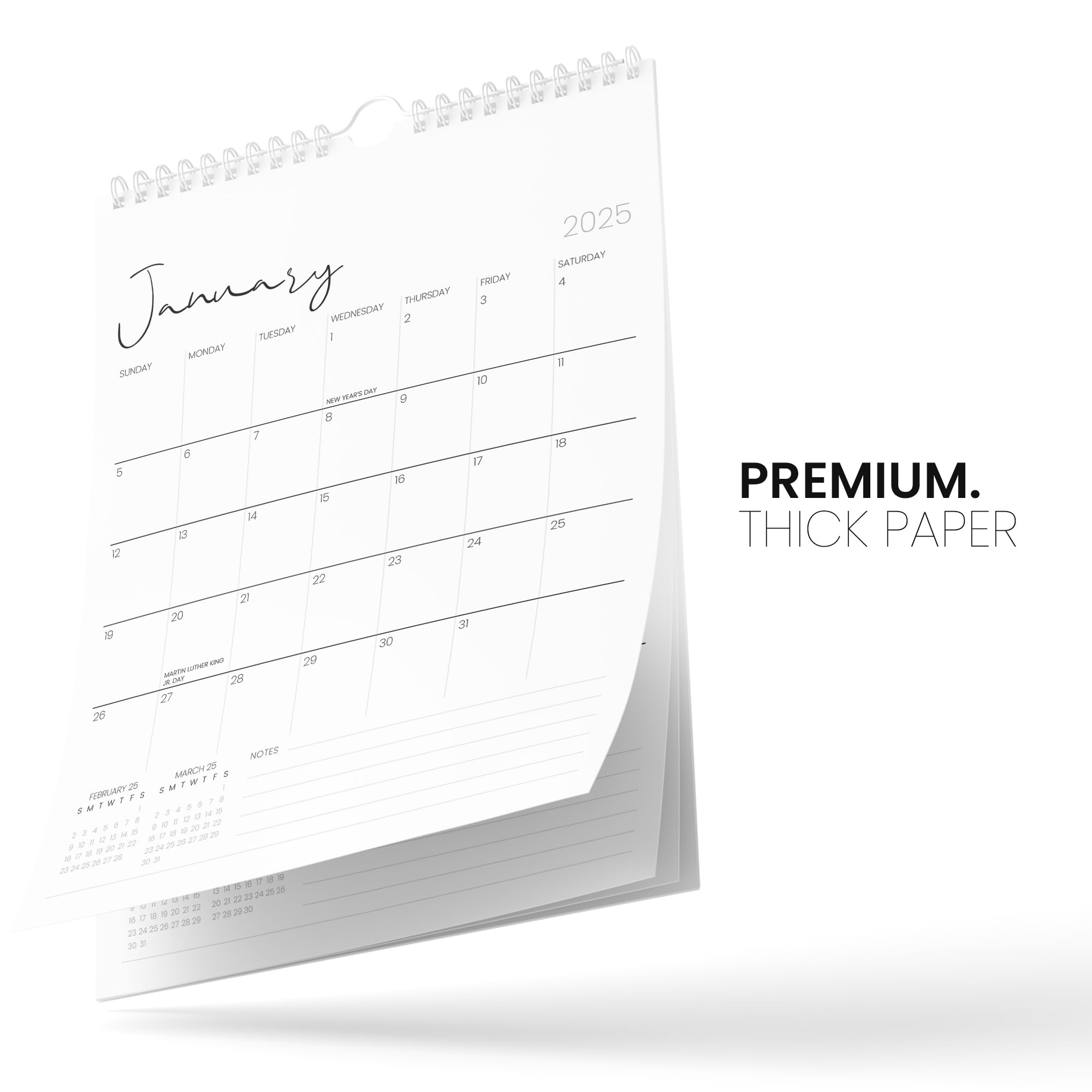 Karto Wall Calendar 2024-2025 - Vertical 8.5x11 inch Runs Until December 2025 - Boost Your Productivity and Easy Planning with the Aesthetic Monthly Calendar - Cursive