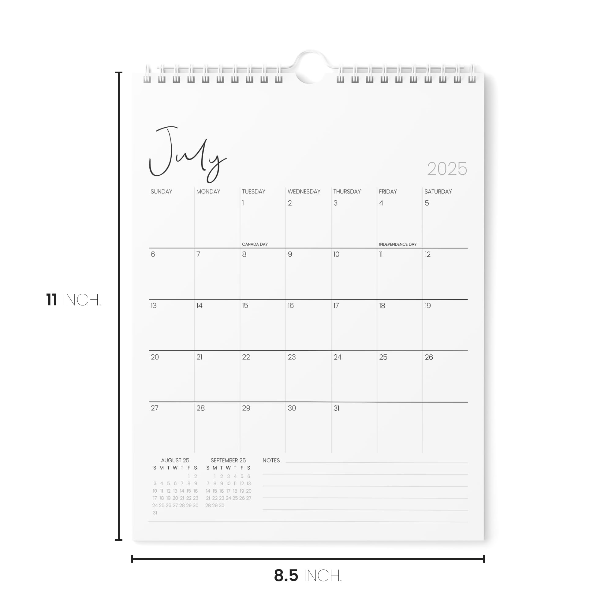 Karto Wall Calendar 2024-2025 - Vertical 8.5x11 inch Runs Until December 2025 - Boost Your Productivity and Easy Planning with the Aesthetic Monthly Calendar - Cursive
