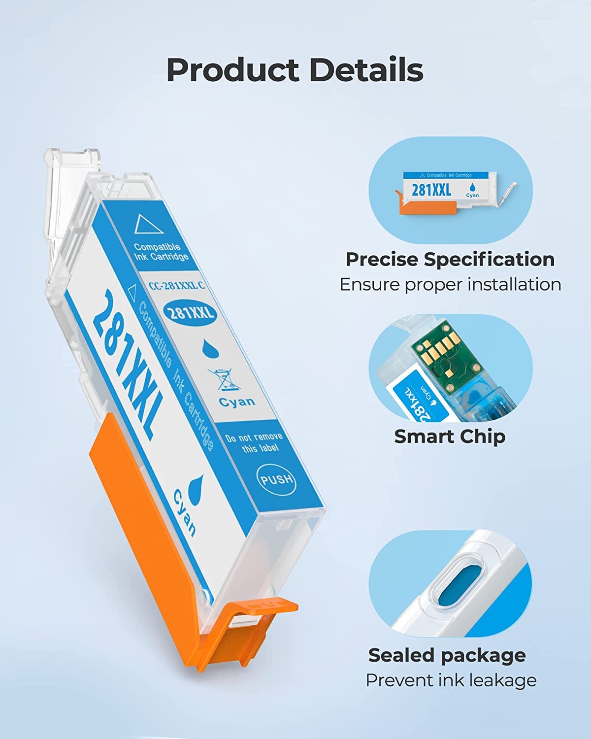 PGI-280XXL/CLI-281XXL Ink Cartridges Compatible Replacement for Canon 280 281 Ink Cartridges Use to Canon Pixma TS8120 TS9120 TS8220 TS8320 TS8300 TS8322 TS9100 6 Value Pack