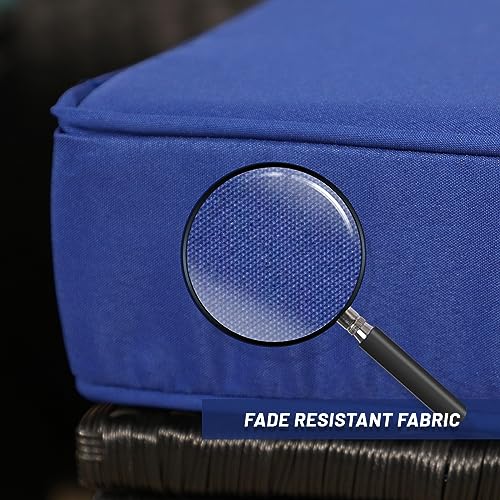 PAOLFOX 5 Piece Modern Patio Conversation Sets, Wicker Patio Furniture, Black/Blue
