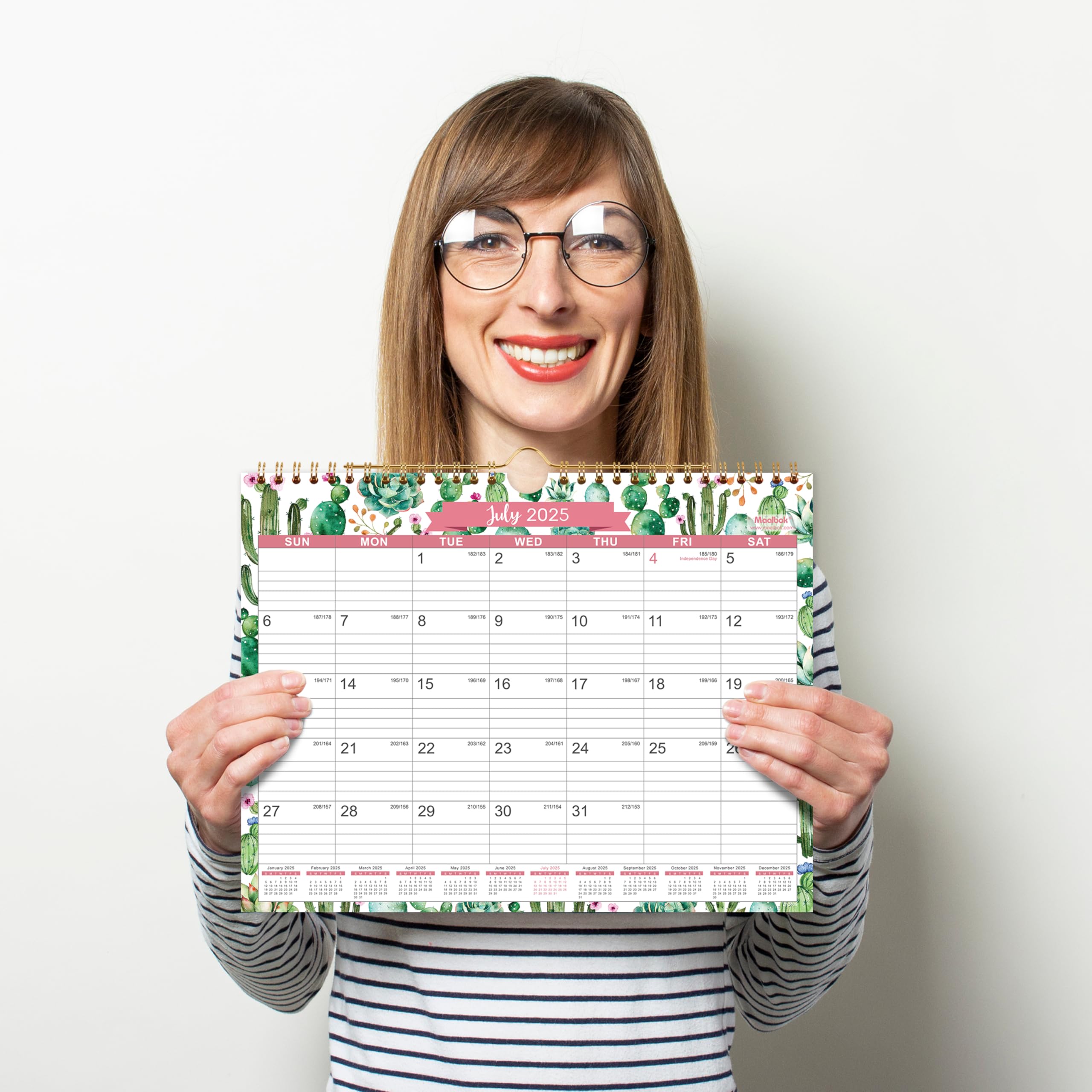 2025-2026 Wall Calendar - 18 Months Wall Calendar 2025-2026 from Jul. 2025 - Dec. 2026, 11" x 8.5", Twin-wire Binding, Ruled Blocks with Julian Dates