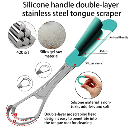Adult Tongue Tongue Coating Scraper Oral Care Tongue Cleaning Scraper Tongue Coating Cleaning Scraper Oil Control (D, One Size)