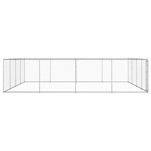 vidaXL Outdoor Dog Kennel Galvanised Steel 299.2"x299.2"x76.8"