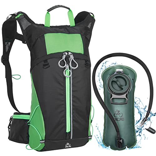 Zacro Hydration Pack Backpack with Water Bladder - Lightweight Hydration Backpack and 2L Hydration Bladder, Running Water Backpack for Outdoor Hiking, Running, Cycling, Camping, Climbing or Commuting