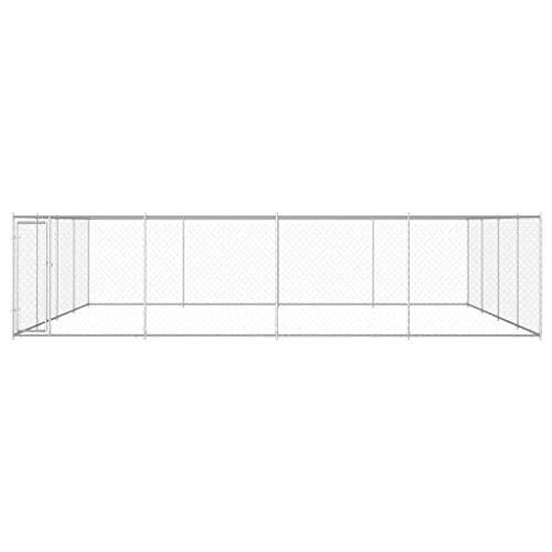 vidaXL Outdoor Dog Kennel Galvanised Steel 299.2"x299.2"x76.8"