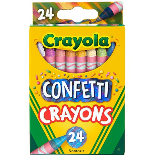 Crayola Confetti Crayons, Multi Color Crayons, Kids Coloring Supplies, 24 Count (Pack of 1)