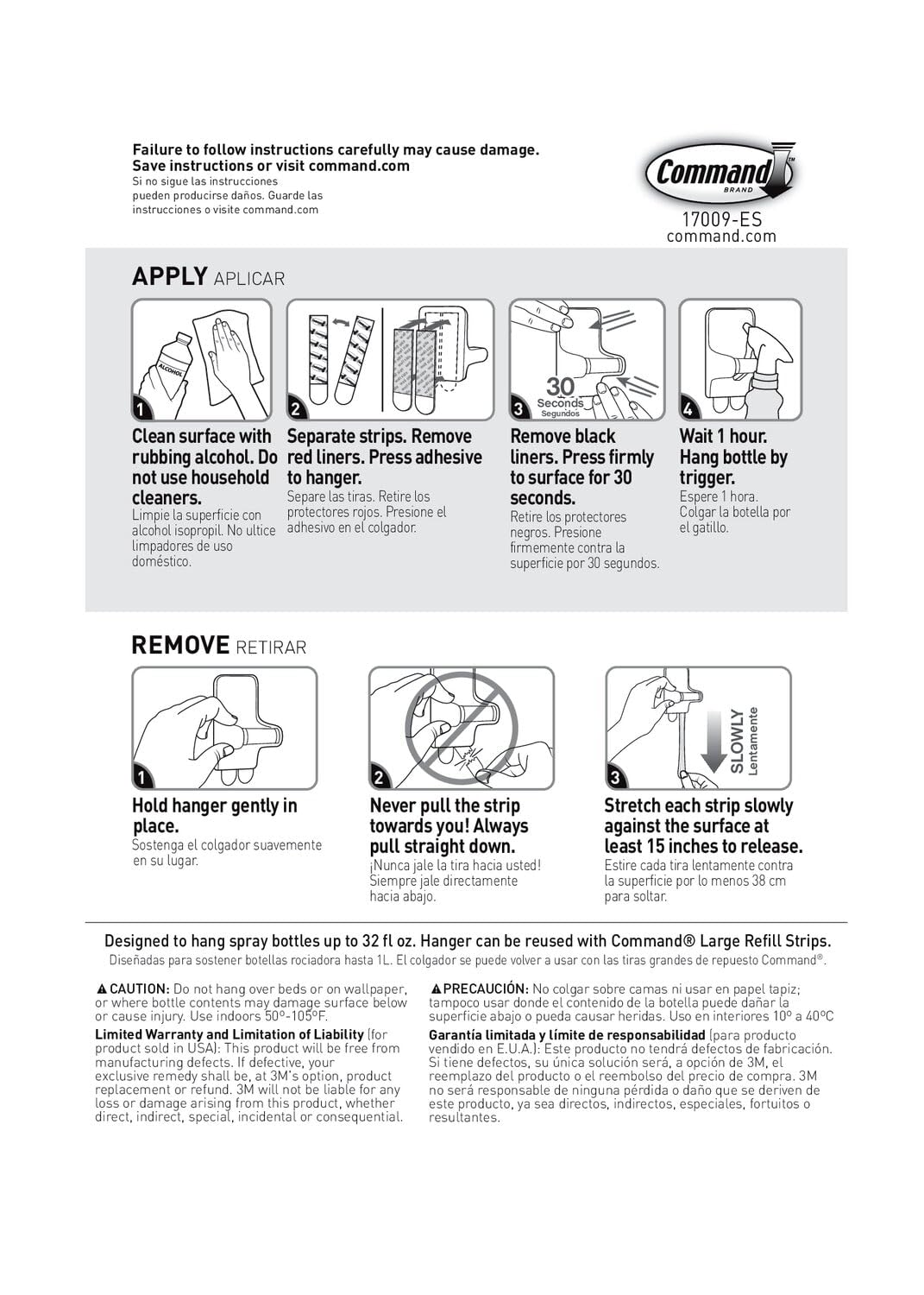 Command Spray Bottle Hangers Value Pack, 2-Hangers, 4-Large Strips (17009-HW2ES) (3)