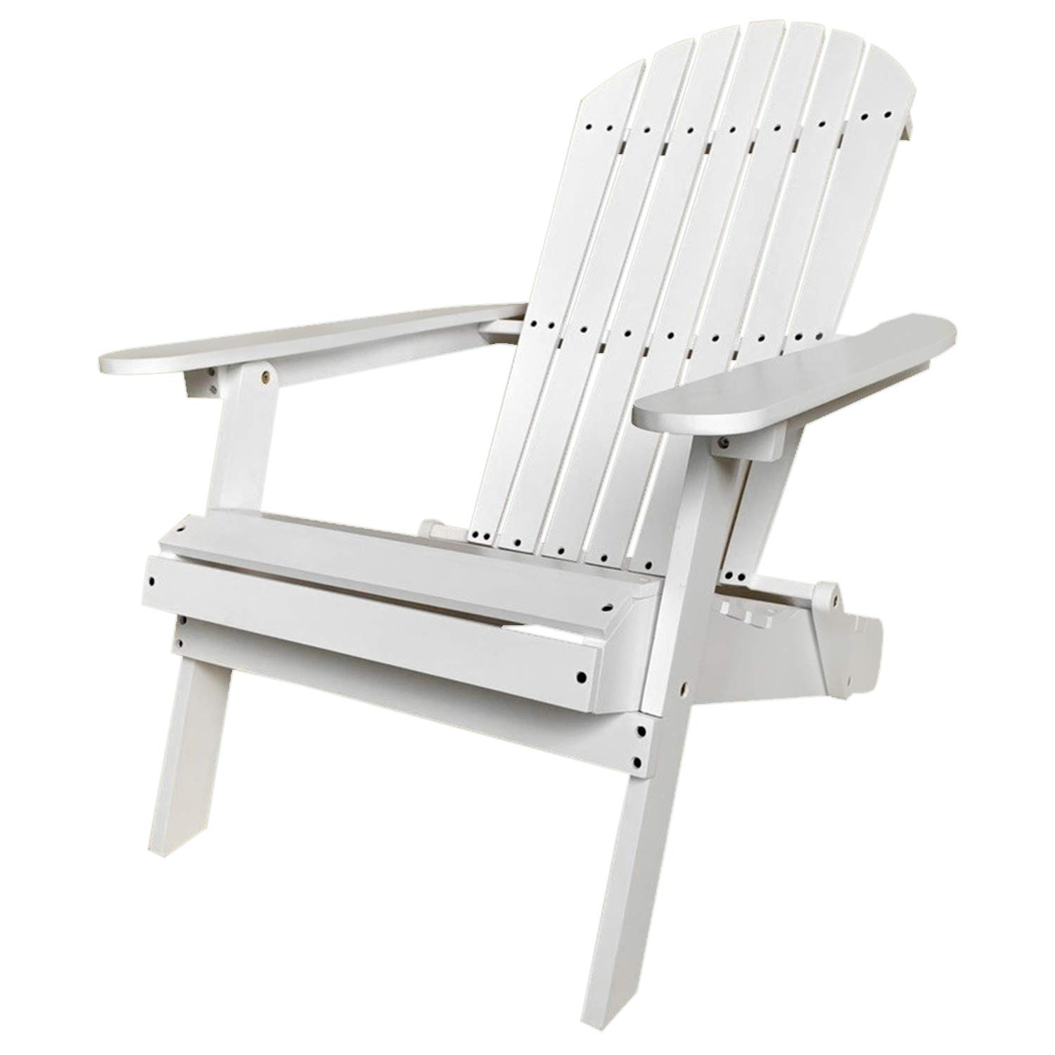 Adirondack Chair Lawn Chair Folding Adirondack Chair Patio Chairs Outdoor Chairs Patio Seating Fire Pit Chairs Wood Chairs for Adults Yard Garden w/Natural Finish (White)