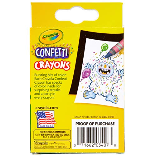 Crayola Confetti Crayons, Multi Color Crayons, Kids Coloring Supplies, 24 Count (Pack of 1)