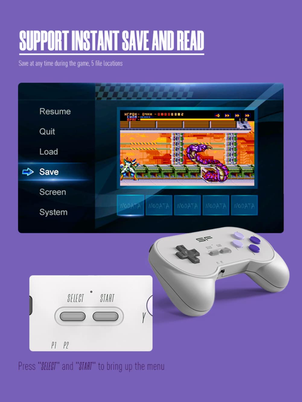 Retro Game Console, 16 Bit Retro Games Console, Emulator Console Built in 900+ Games, Plug and Play Games Console for SFC, Ideal Gifts for Kids Adults