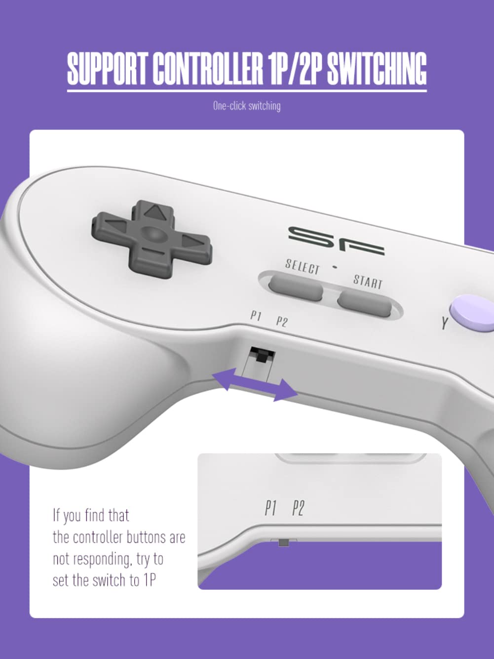 Retro Game Console, 16 Bit Retro Games Console, Emulator Console Built in 900+ Games, Plug and Play Games Console for SFC, Ideal Gifts for Kids Adults