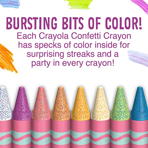 Crayola Confetti Crayons, Multi Color Crayons, Kids Coloring Supplies, 24 Count (Pack of 1)