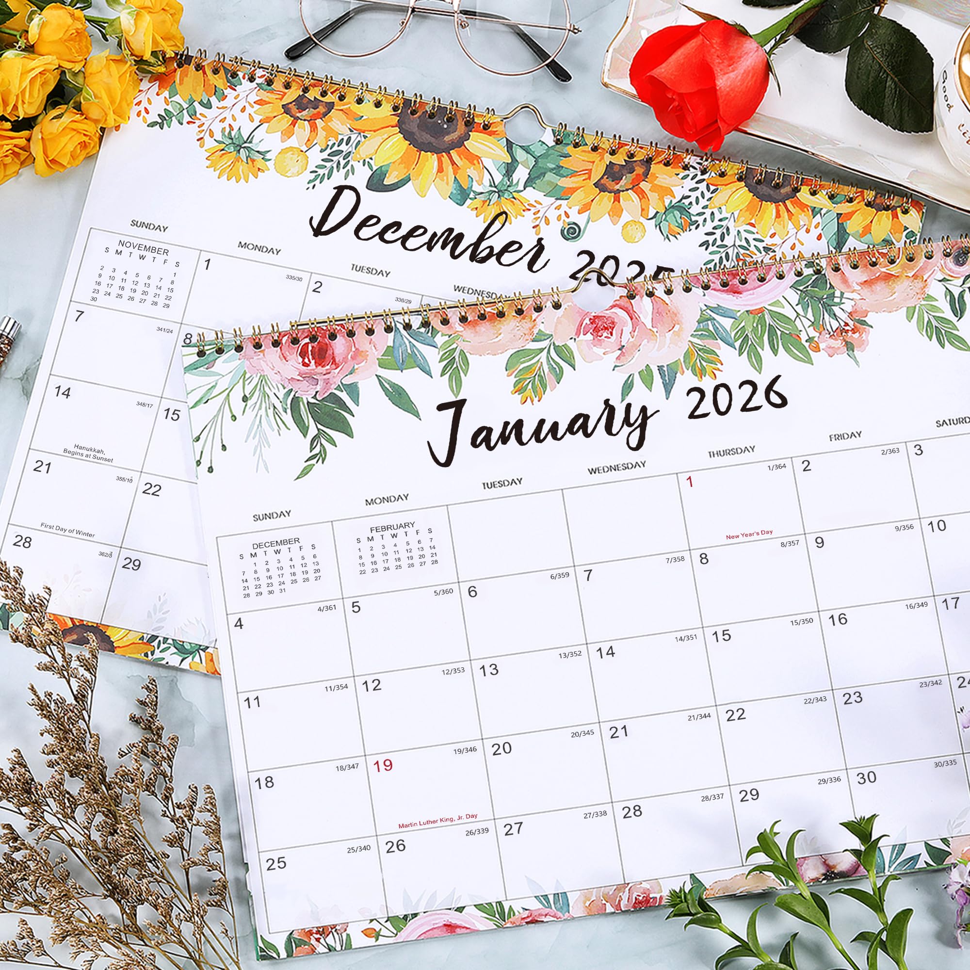 2025-2026 Calendar - JUL 2025 - DEC 2026, 14.6'' x 11.4'', Wall Calendar 2025-2026, Twin-Wire Binding, 18 Months Calendar 2025-2026, Premium Paper