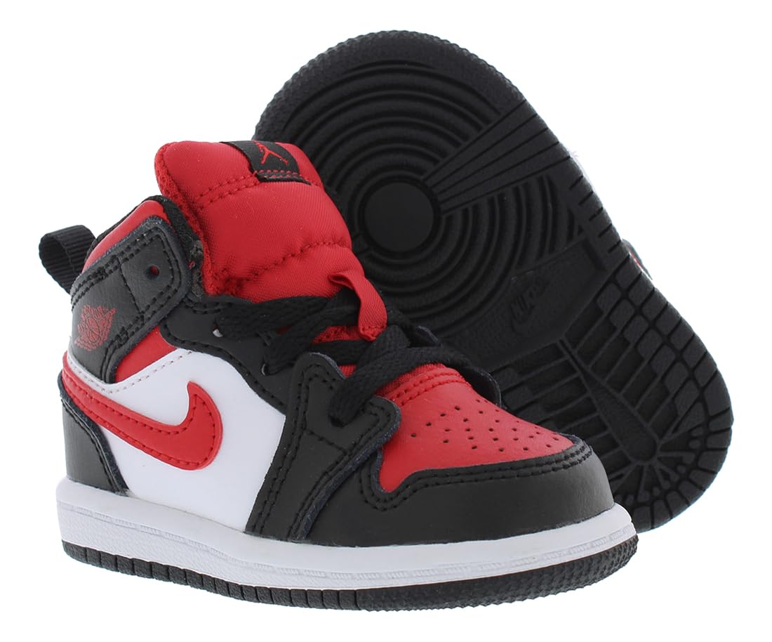 Jordan Baby Boy's 1 Mid (Infant/Toddler) Black/Fire Red/White 8 Toddler M